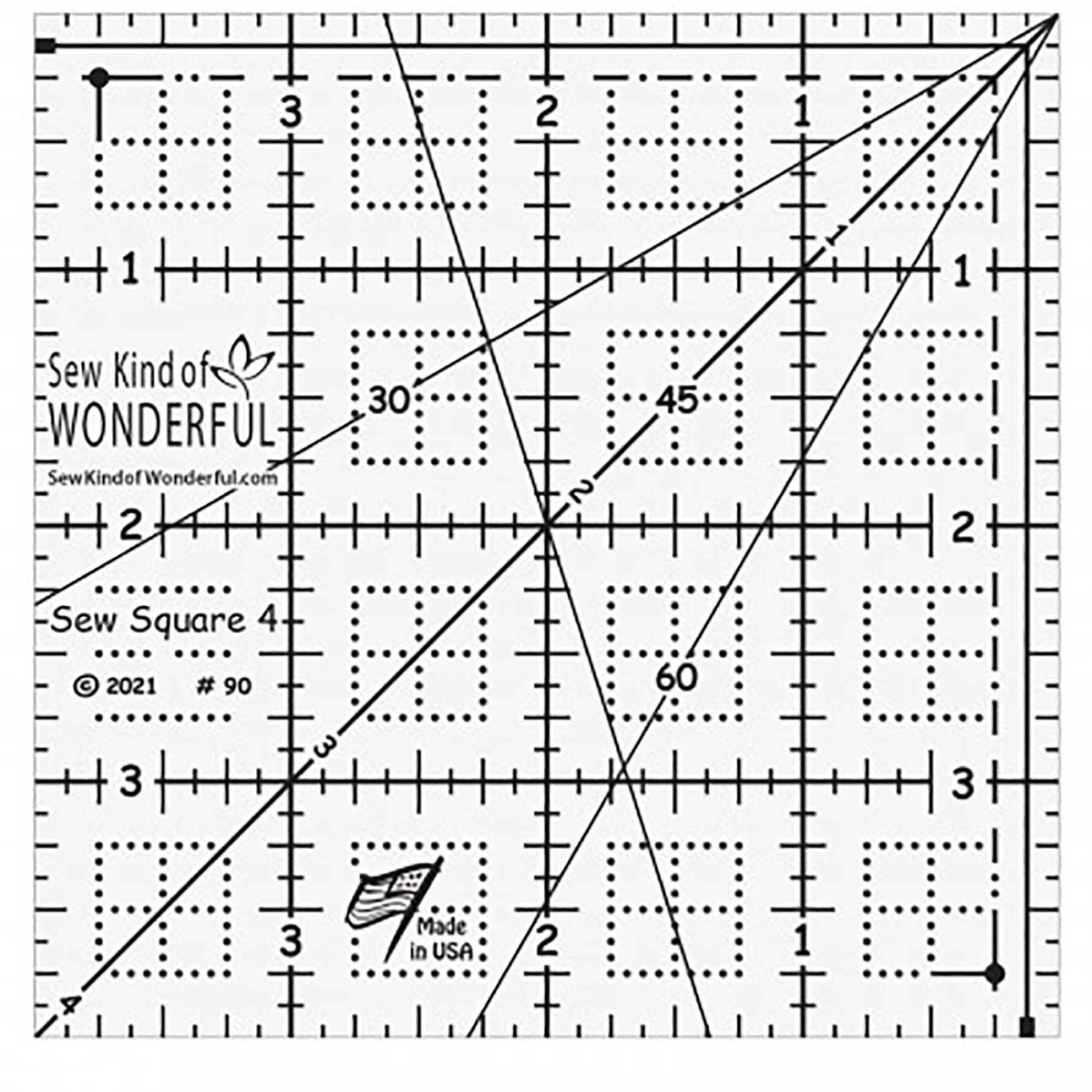 Sew Square 4" Ruler | EE Schenck Company