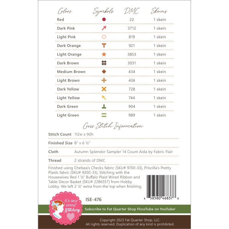 Fall Harvest Cross Stitch | EE Schenck Company