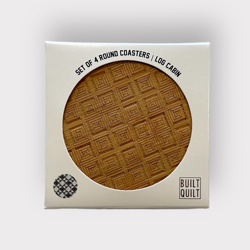 Log Cabin Round Coaster Set | EE Schenck Company