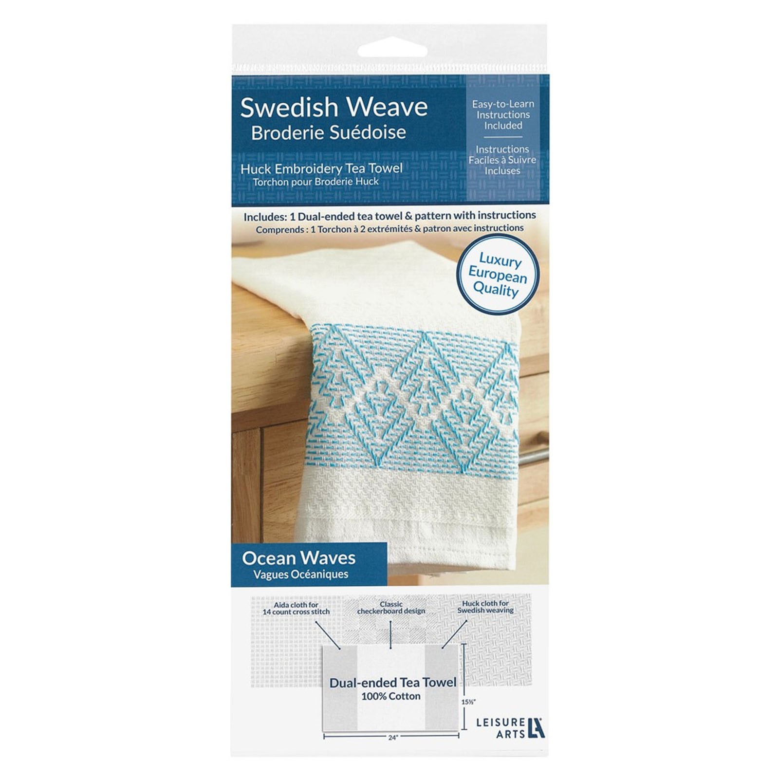 Swedish Weave Huck Embroidery Tea Towel Kit | EE Schenck Company