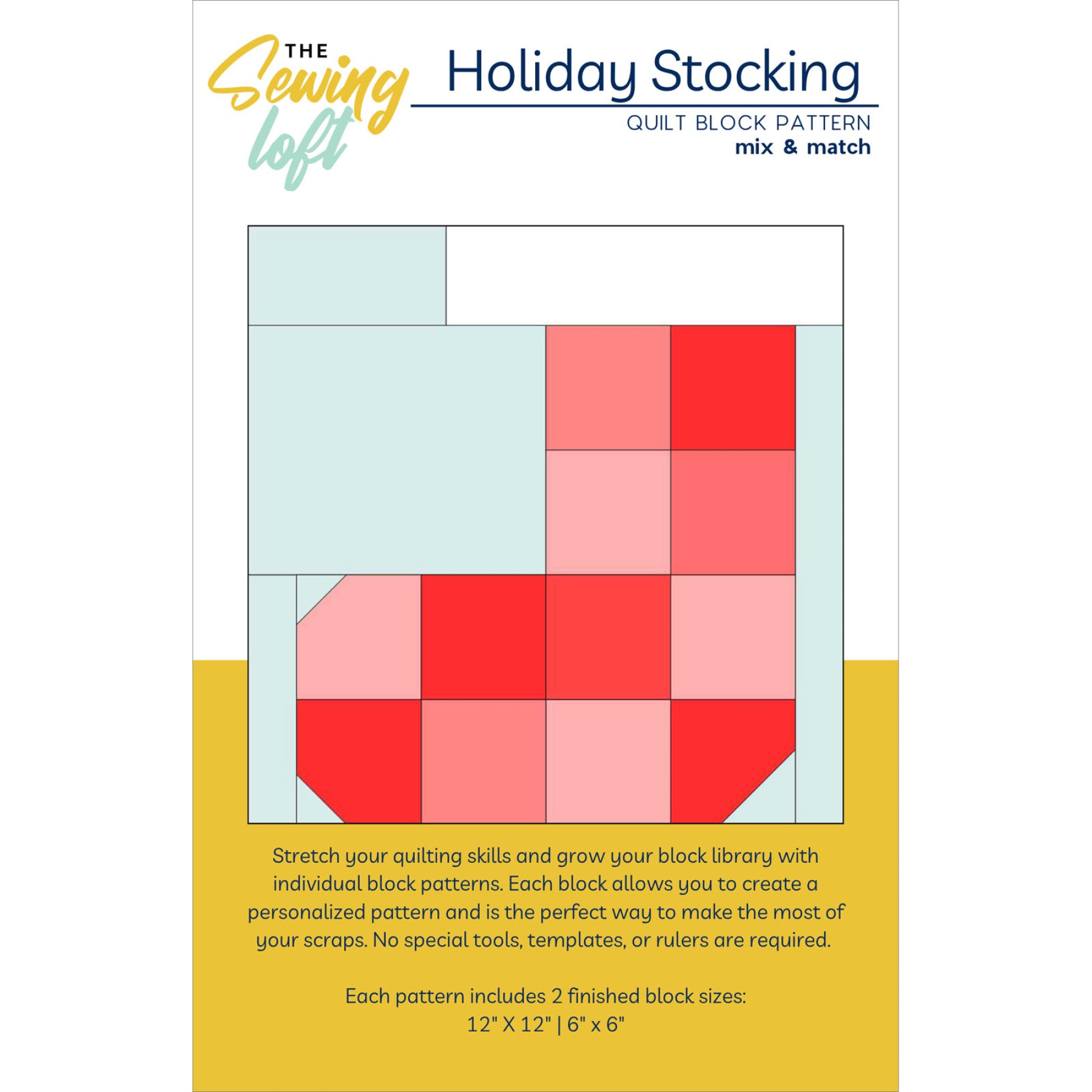 Patchwork Stocking Quilt Block | EE Schenck Company