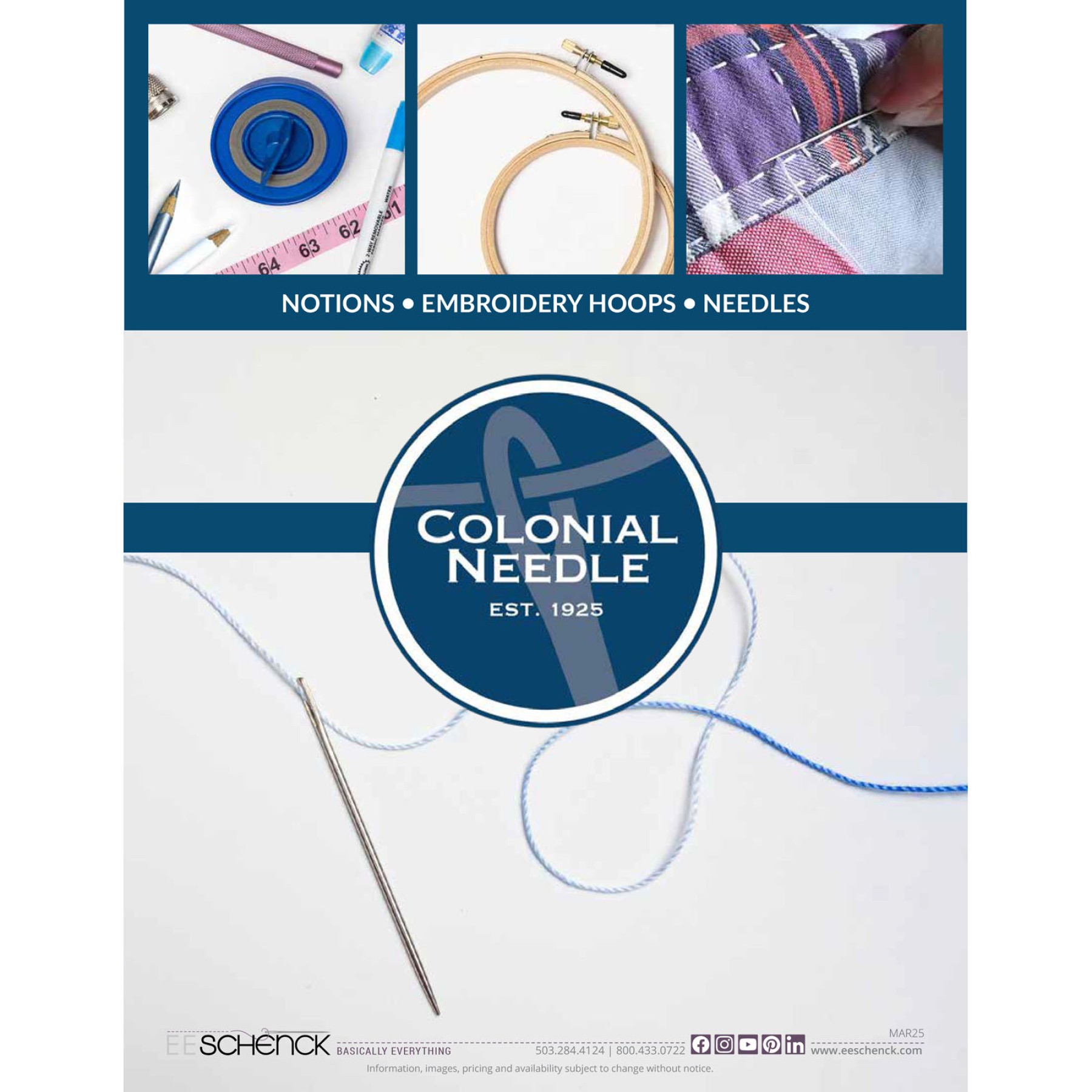 Colonial Needle Company Catalog | EE Schenck Company