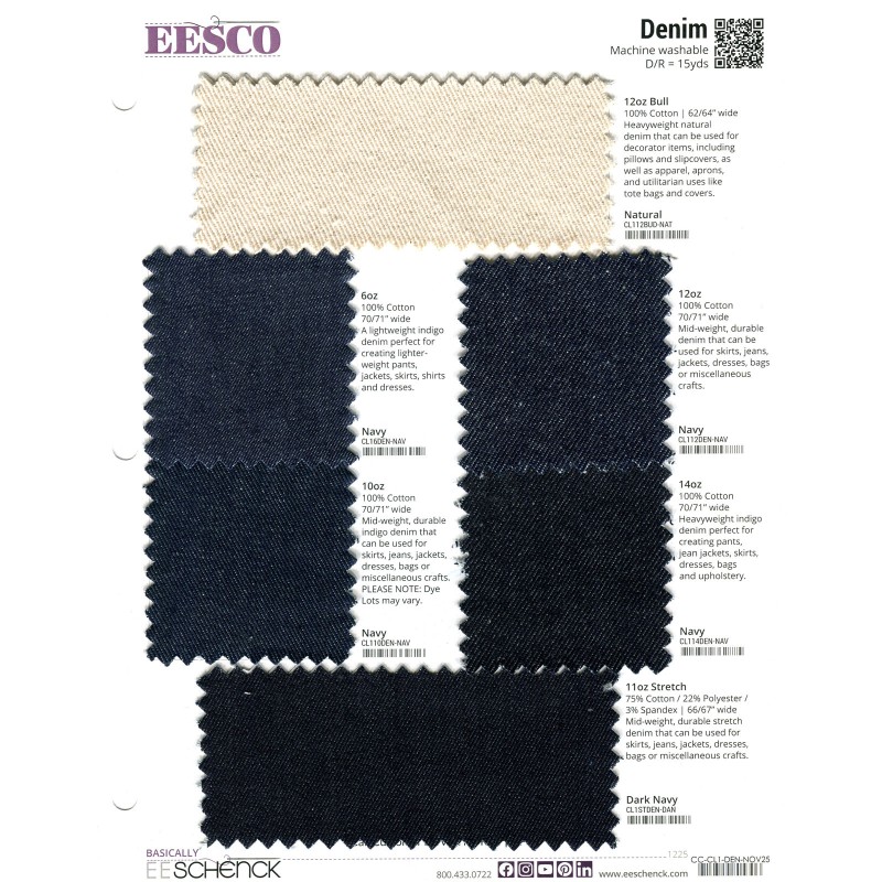 Color Card Denim | EE Schenck Company