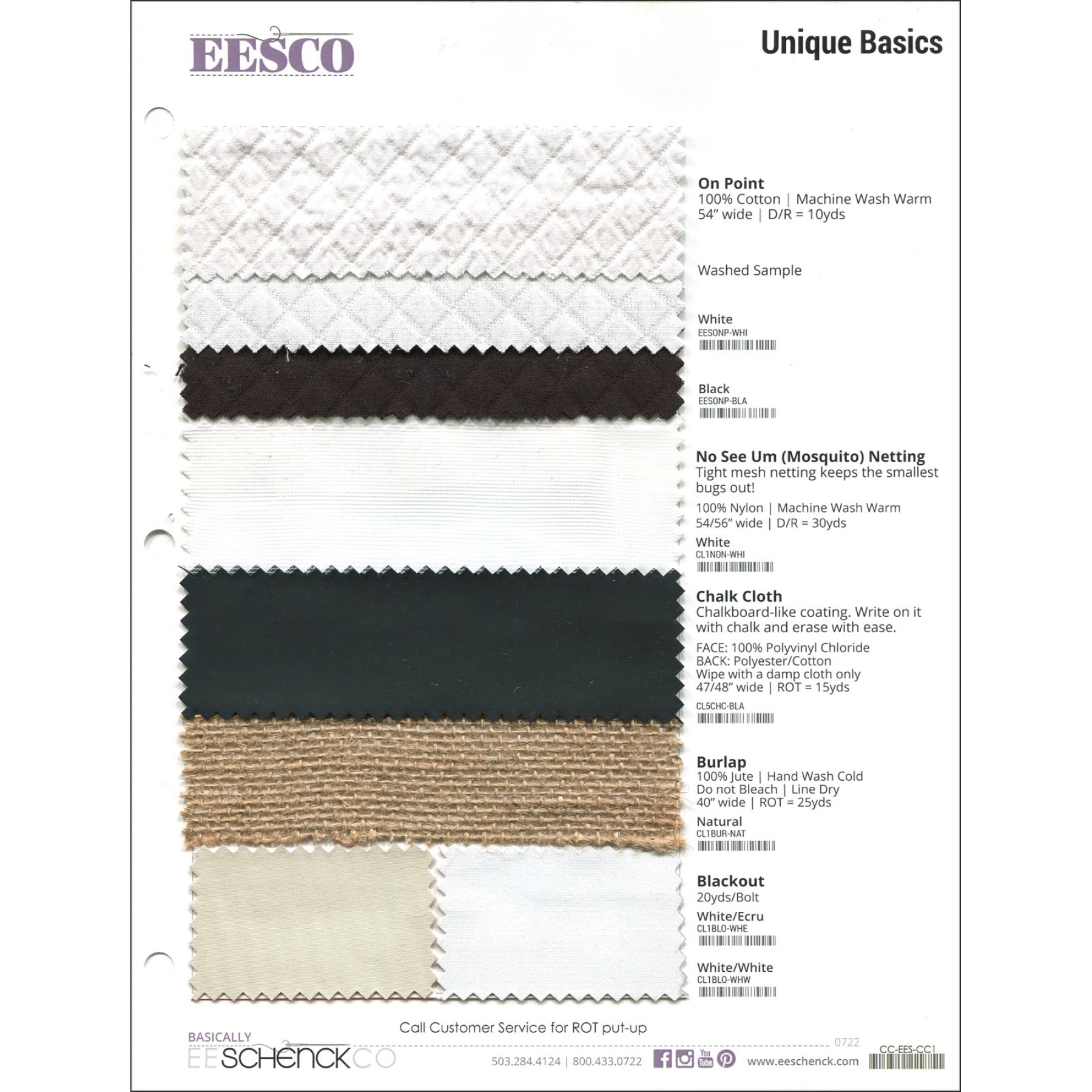 EESCO Basics Color Card #1 | EE Schenck Company