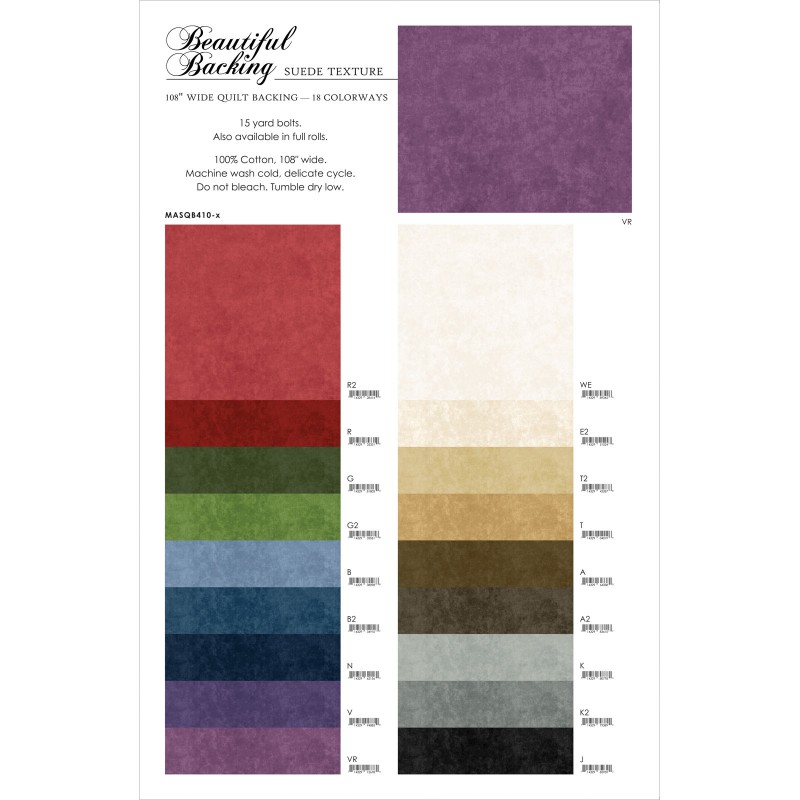 108" Beautiful Backing Color Card | EE Schenck Company