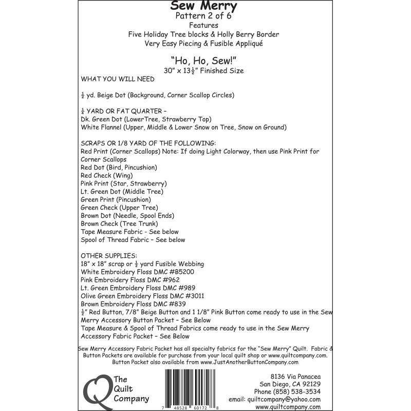Sew Merry BOM | EE Schenck Company