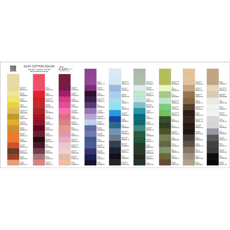 Silky Cotton Solids Color Card EE Schenck Company